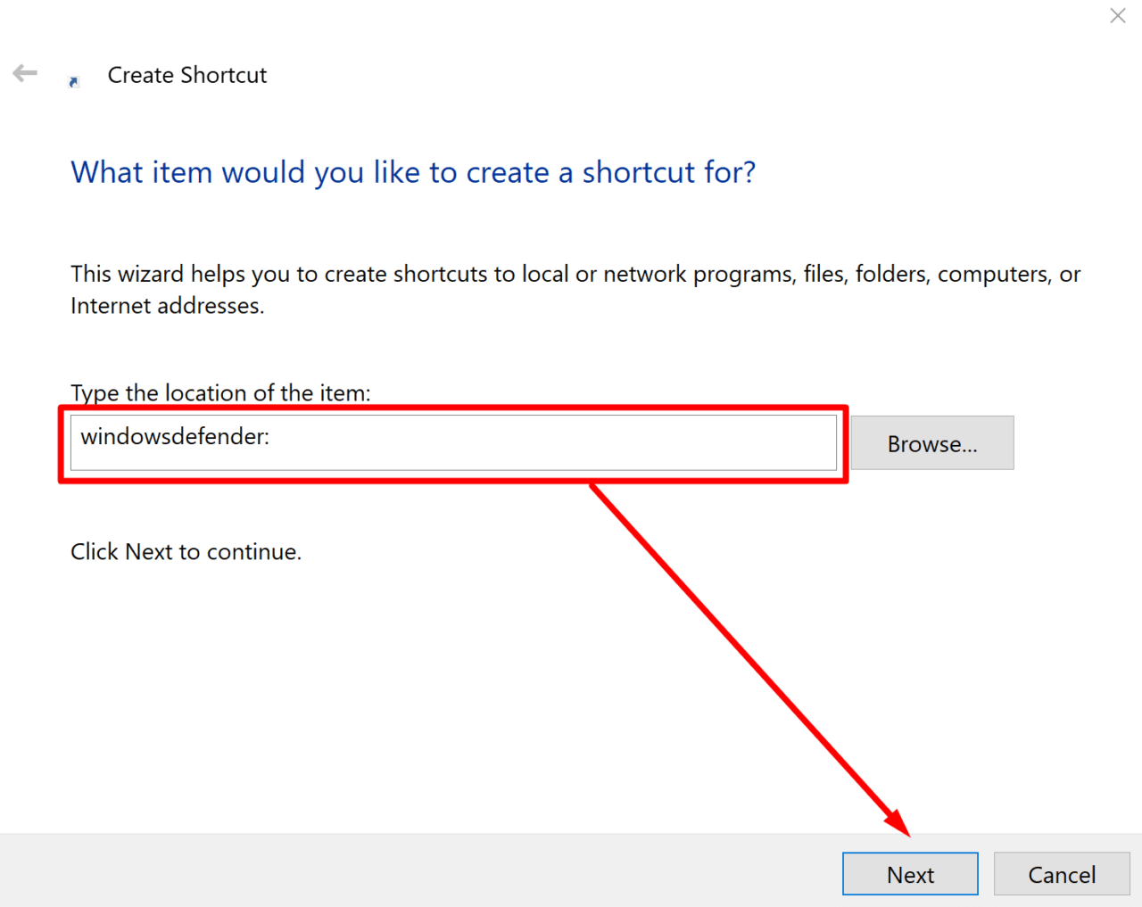 How to Create a Windows Defender Shortcut on Windows Server